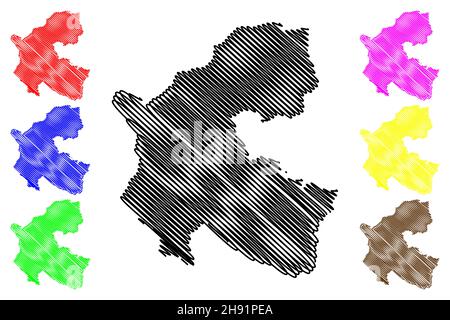 Chamba district (Himachal Pradesh State, Republic of India) map vector ...
