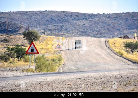 A street view of the isolated town of Uis in Namibia Southern Africa ...