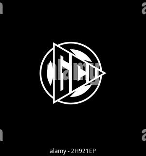 GC logo with triangle shape and circle rounded design template isolated on white background ...