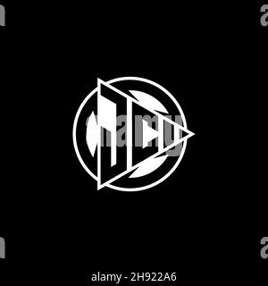 JC logo with triangle shape and circle rounded design template isolated ...