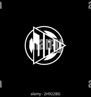 JR Monogram logo letter with triangle play button shape hexagonal rounded. Triangle circle ...