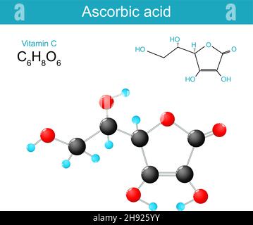 Vitamin C Ascorbic acid molecular structure. Vitamin C Ascorbic acid ...