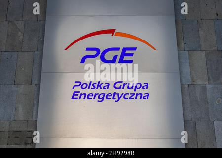 PGE Polska Grupa Energetyczna SA, PGE Group logo, building roof, nobody ...