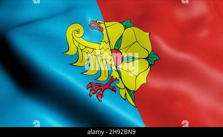 3D Flag of Wodzislaw Slaski, Poland Stock Photo - Alamy