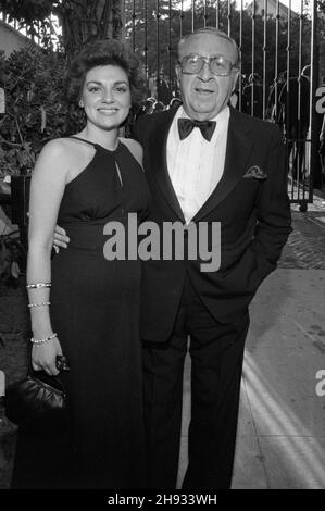 Louise Calder and Jesse White seen arriving to a party at Jerry Buss ...