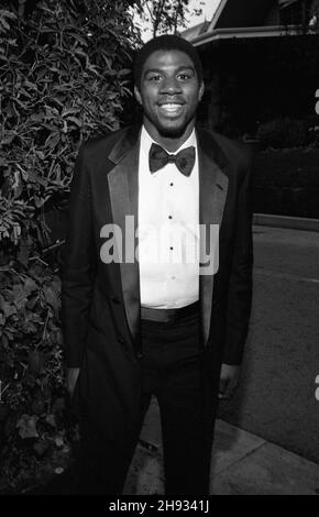 Magic Johnson seen arriving to a party at Jerry Buss' newly-purchased ...