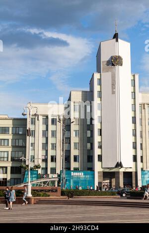 MINSK, BELARUS - JUNE 10, 2017: View of Independence Square in Minsk ...