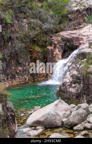 Waterfall Portela do Homem in nacional park Gerês, Portugal northern ...