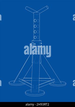 Axle stand isolated. 3d illustration Stock Photo - Alamy