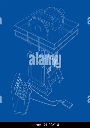Friction screw press concept outline Stock Photo - Alamy