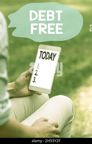 Inspiration showing sign Debt Free. Conceptual photo Financial freedom ...