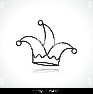 Joker outline vector icon. Thin line black joker icon, flat vector simple element illustration ...