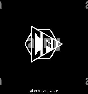 CF Monogram logo letter with triangle shield shape hexagonal rounded. Triangle monogram logo ...