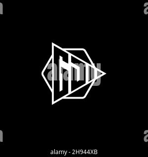 GD Logo letter monogram with triangle shape design template isolated on ...