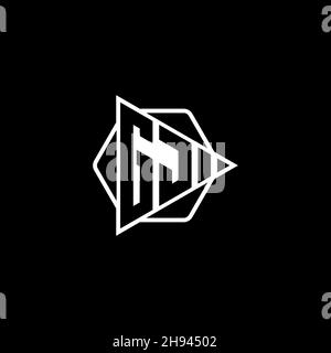 GJ Logo letter monogram with triangle shape design template isolated on ...