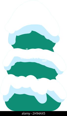 Snow covered tree, cartoon flat style Stock Vector Image & Art - Alamy