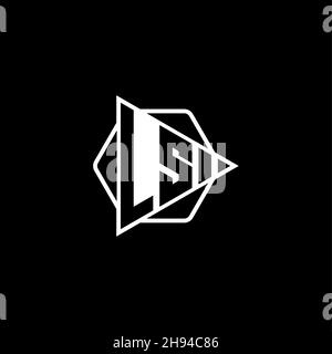 LS Monogram logo letter with triangle play button shape hexagonal ...