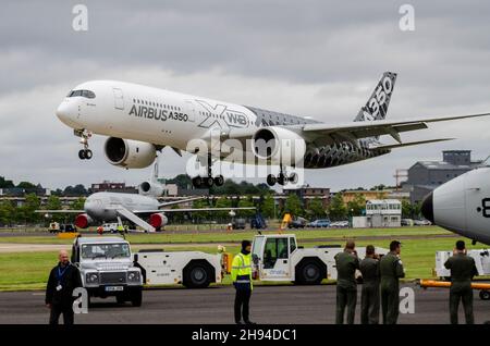 The Airbus A350 XWB test aircraft is a two-engine aircraft is designed ...