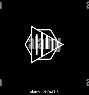 OU Logo letter monogram with triangle shape design template isolated on black background Stock ...