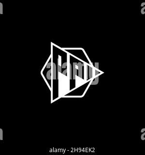 PP logo with triangle shape and circle rounded design template isolated ...