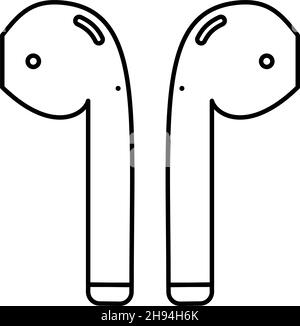 Outline vector airpods icon isolated on white background. esp Stock ...