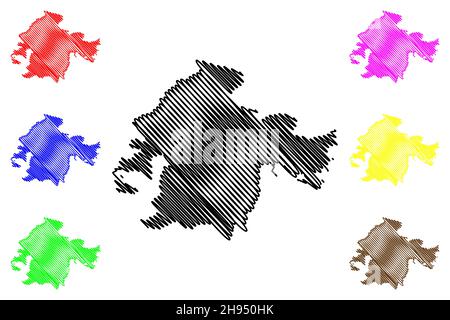 Chitrakoot district (Uttar Pradesh State, Republic of India) map vector ...