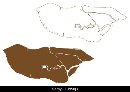 Haizhu island (People's Republic of China, PRC) map vector illustration ...