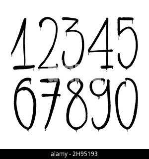 graffiti numbers. set of numbers in the style of graffiti spray Stock ...