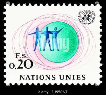 UNITED NATIONS - CIRCA 1969: A Stamp printed in UNITED NATIONS shows ...