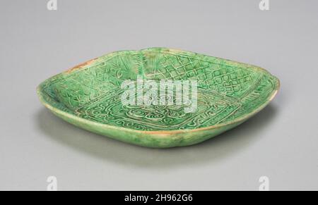 Square Dish with Flared, Scalloped Sides and Floral and Butterfly ...
