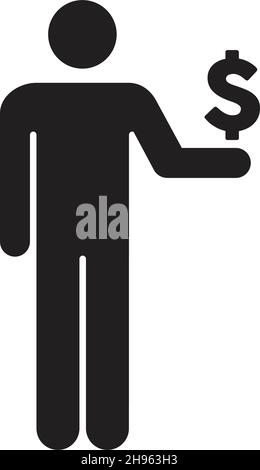 money dollar cash flat vector illustration. dollar banknotes ...