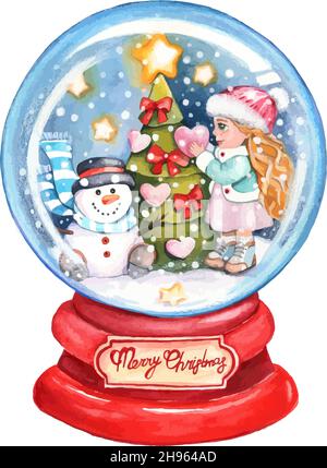crystal snow ball cartoon vector illustration Stock Vector Image & Art ...