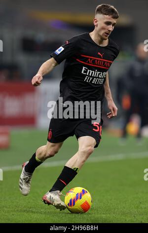 Alexis Saelemaekers of AC Milan in action during the Serie A football ...