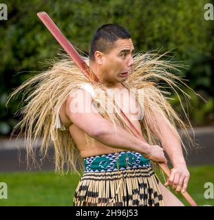 Powhiri, the traditional Māori welcome dance Stock Photo - Alamy