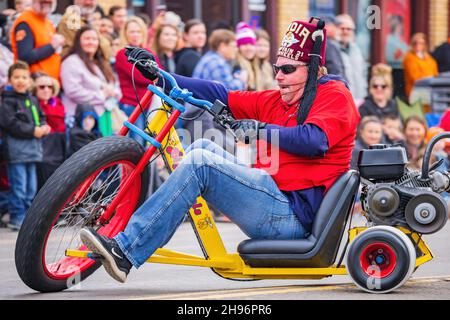 Oklahoma, DEC 4, 2021 - Man riding motor bike in Cowboy Christmas Parade Stock Photo - Alamy