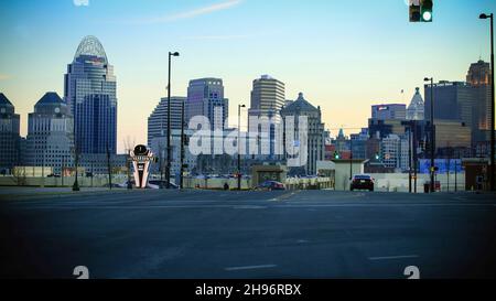 CINCINNATI, UNITED STATES - Oct 02, 2014: The view of the Cincinnati ...