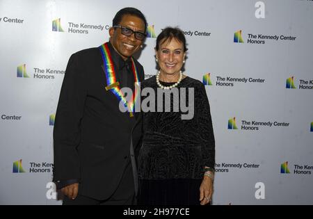Herbie Hancock and his wife, Gigi Hancock, arrive for the formal Artist ...