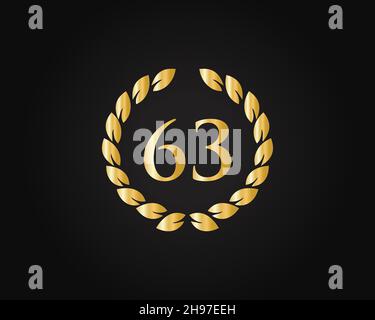 63 years Birthday logo, luxury 63rd Birthday design celebration Stock ...