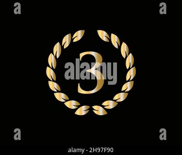 3rd year anniversary emblem logo design vector template Stock Vector ...