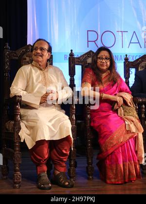 Indian magician P. C. Sorcar Jr. along with his wife Jayashree Devi at ...
