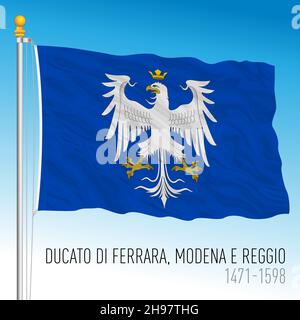 Duchy of Modena historical flag, Italy, vector illustration Stock ...