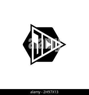 JC logo with triangle shape and circle rounded design template isolated ...
