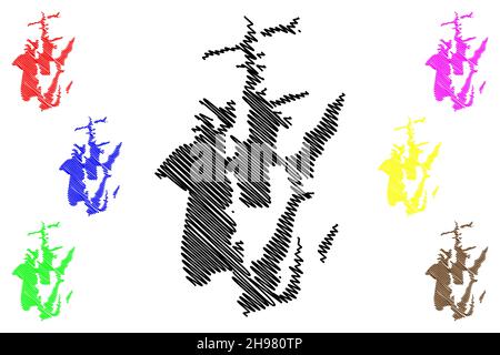 Imphal East district (Manipur State, Republic of India) map vector ...