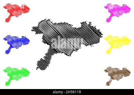 Chittoor district (Andhra Pradesh State, Republic of India) map vector ...