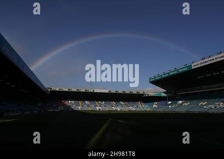 A rainbow spans over the Don Revie Stand as Elland Road Stock Photo - Alamy