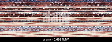 Seamless tribal ethnic stripe grungy border surface pattern design for print Stock Photo - Alamy