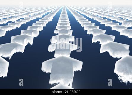 Clouds in arrow shape. 3D rendering Stock Photo - Alamy