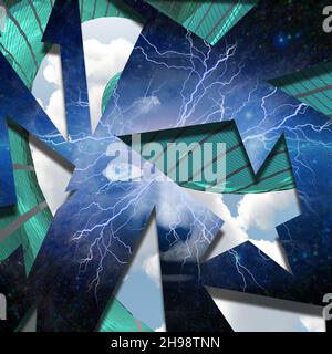 Surreal art. Shards of reality. 3D rendering Stock Photo - Alamy