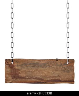 wooden sign chain ropesignboard signpost Stock Photo - Alamy