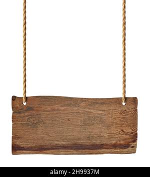 wooden sign chain ropesignboard signpost Stock Photo - Alamy